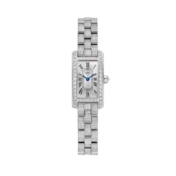 Tank Américaine Mini White Gold Diamond Silver – Tribeca Watch Inc